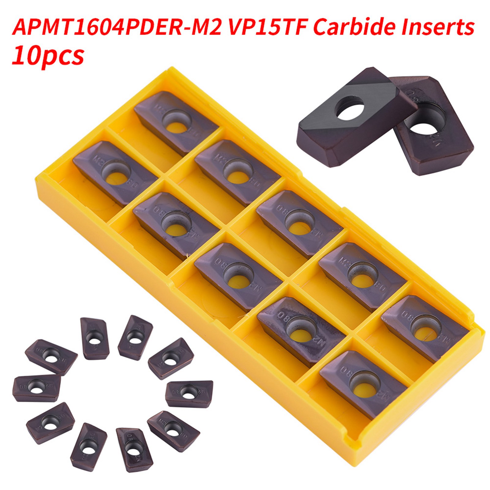 Lot de 10 inserts en carbure CNC pour tour à lame, outil de tournage avec boîte