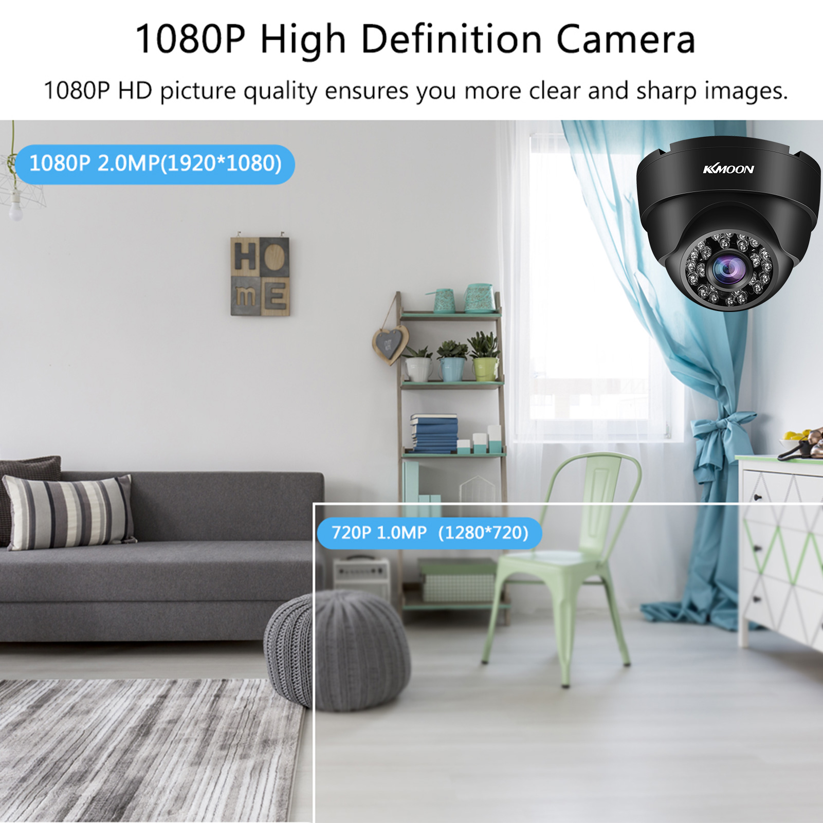 SJLERST Caméra de Surveillance 1080P AHD IR 24 LEDs, IP65, Extérieur