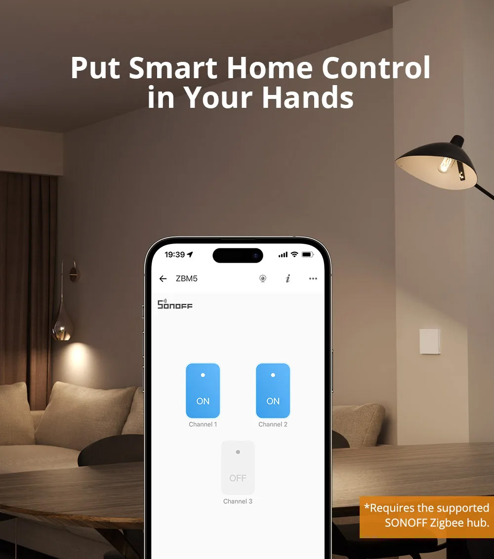 Sonoff ZBM5-1C-86W (1-channel) Zigbee smart touch wall switch