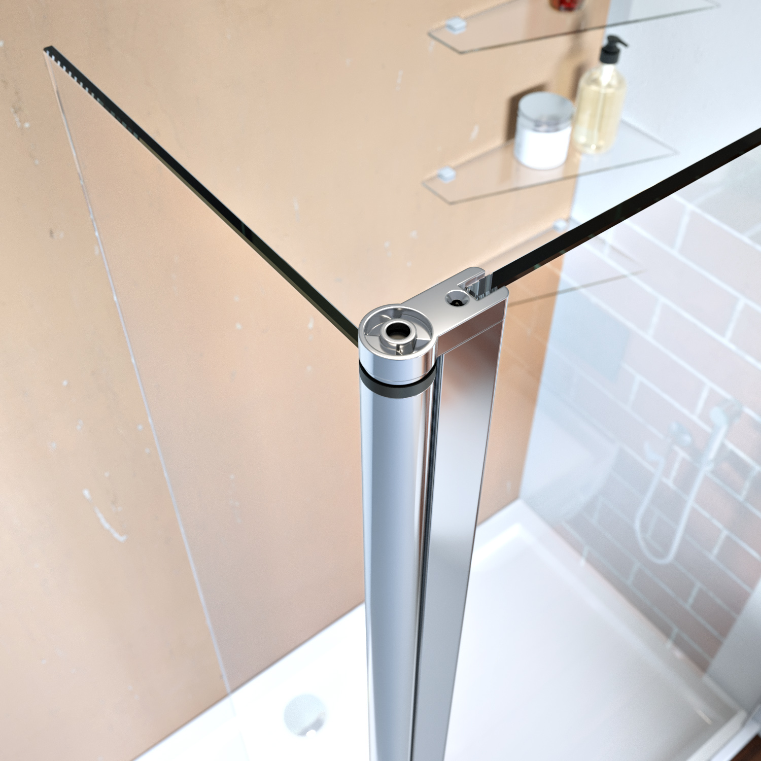 Elegant 300x1850x6mm Deflector/ Return Panel Glass Shower Screen 180 ...