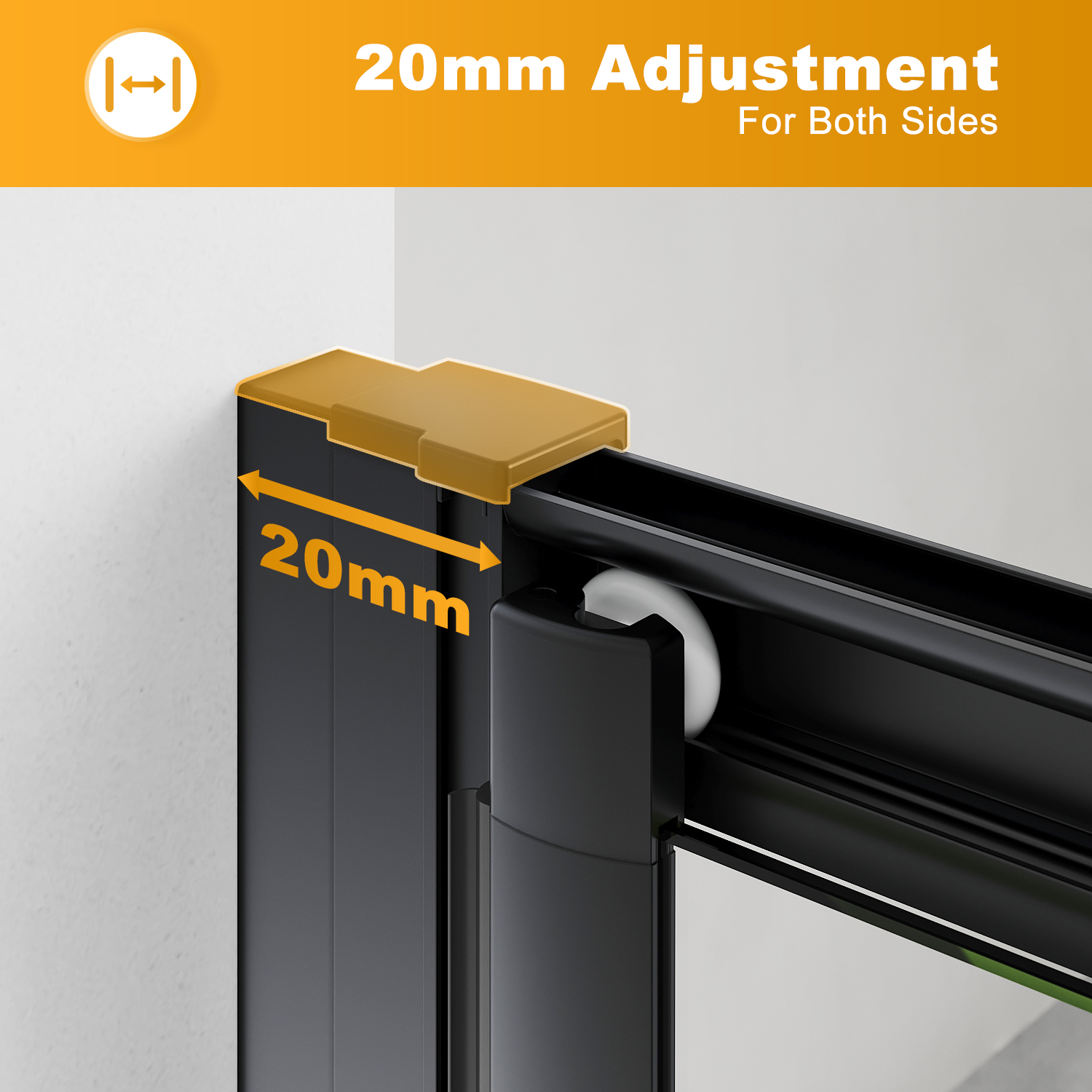 Elegant 900mm Black Frame Bifold Shower Door Enclosure Folding Bathroom