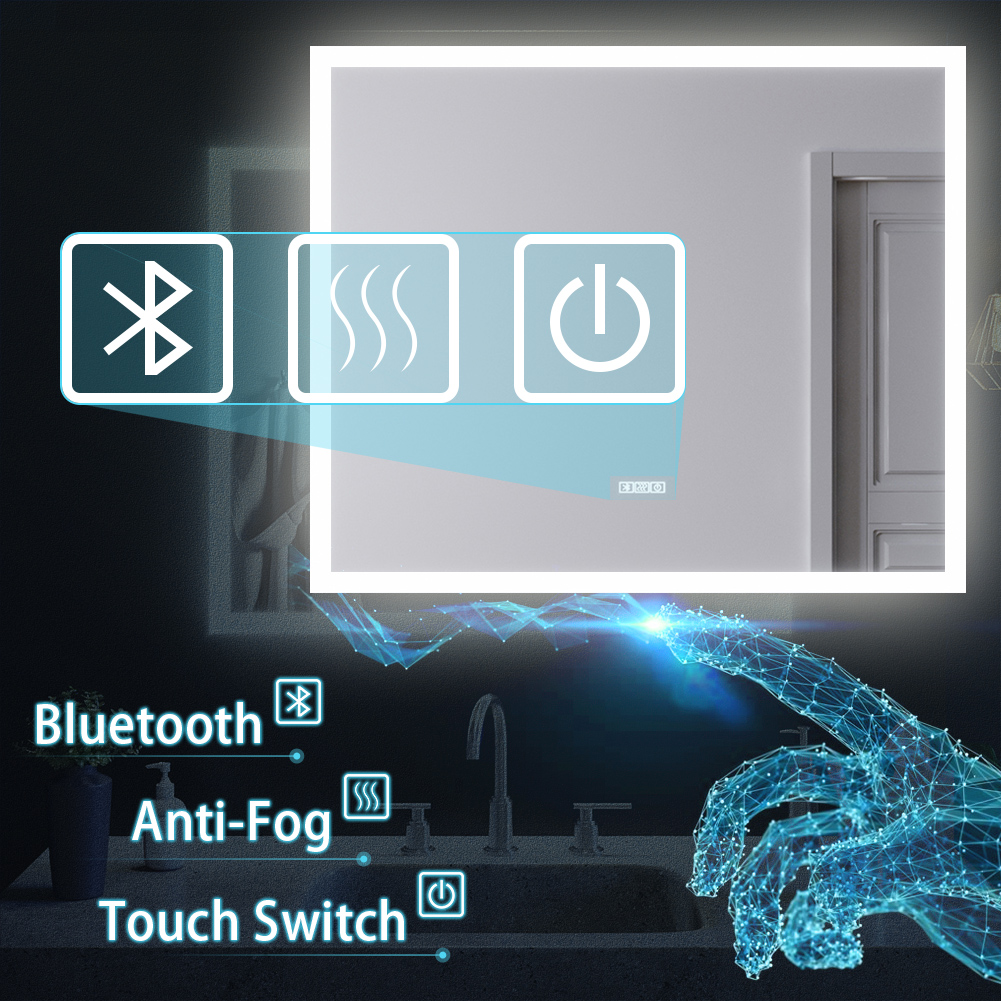 ELEGANT Backlit Illuminated Bathroom LED Mirror 600x500mm, Anti-foggy ...