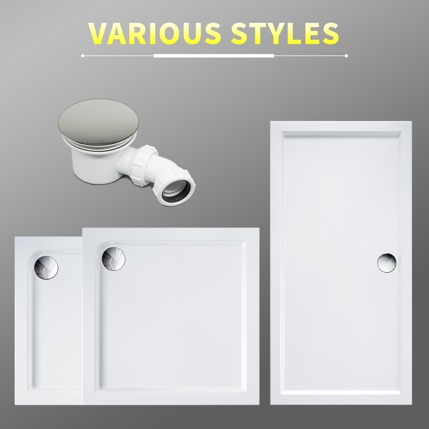 ELEGANT Square Bathroom Tray 800 x 800 x 40 mm Slimline Shower Tray ...