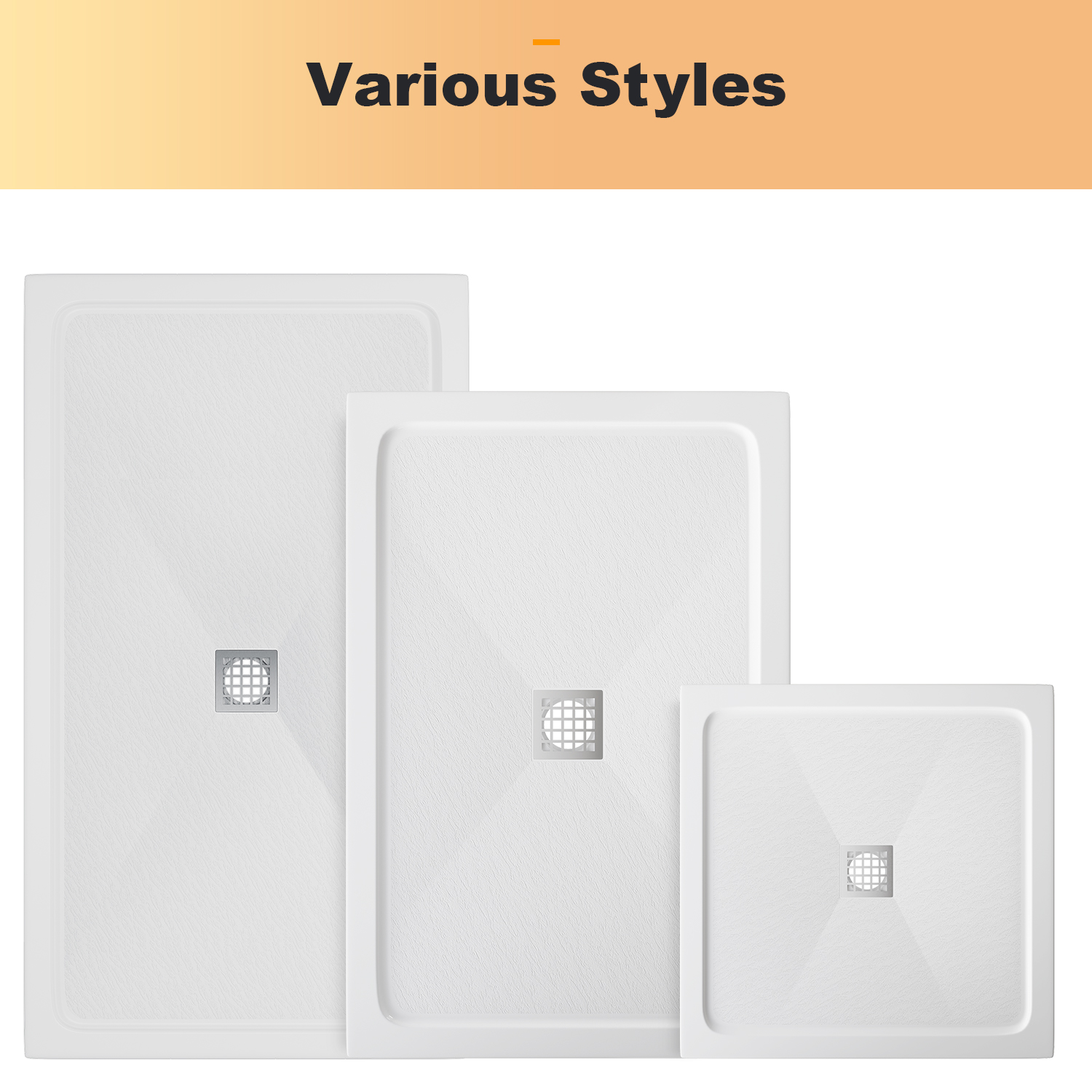 1200x900mm ELEGANT Rectangle Shower Tray SMC Anti-slip Shower Enclosure ...