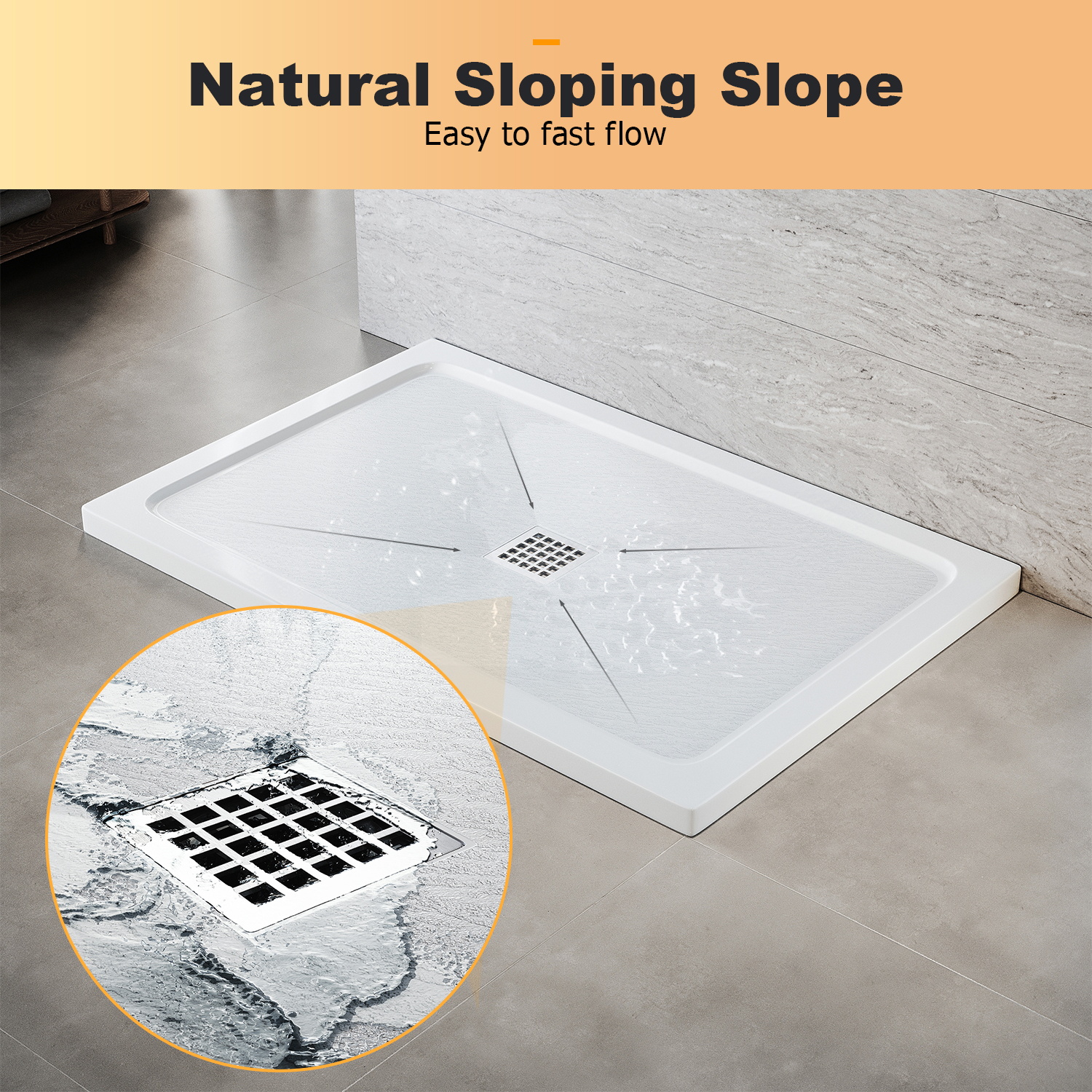 1200x900mm ELEGANT Rectangle Shower Tray SMC Anti-slip Shower Enclosure ...