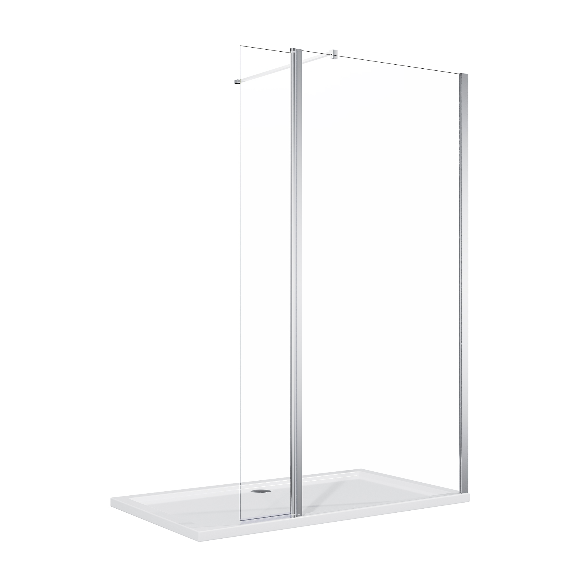 ELEGANT 800mm Walk in Shower Screen Tougheded Safety Wet Room with ...