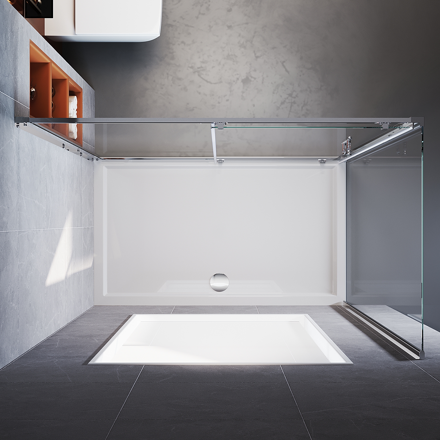 ELEGANT Side Panel For Shower Enclosure 8mm Tempered Self-cleaning ...