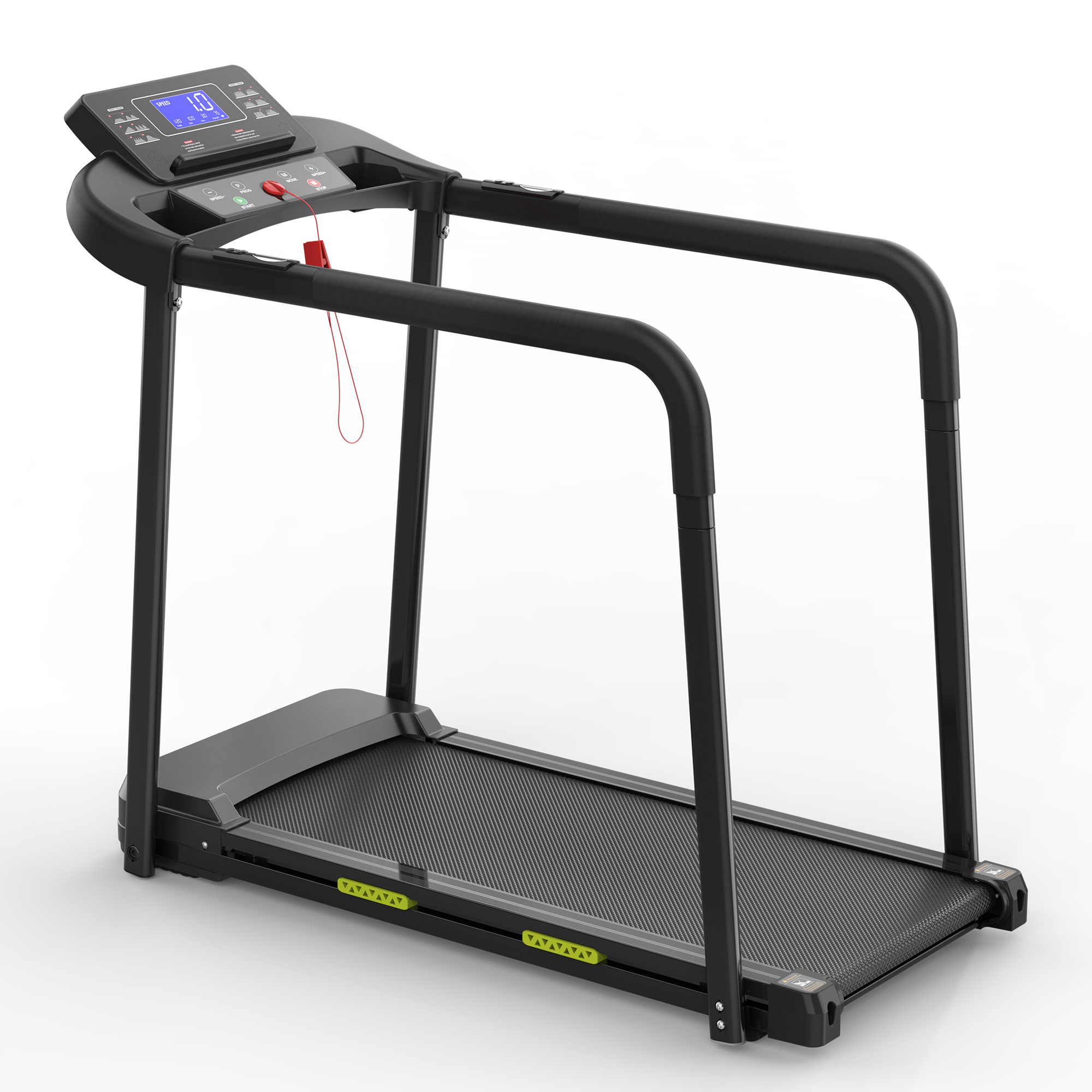 Tapis de Course Senior Pliable – Geländers Longs Sécurité, Grand Écran ...
