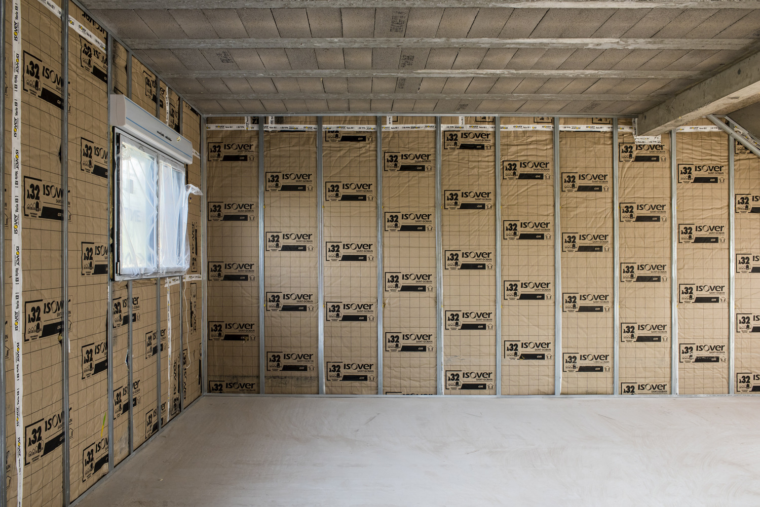 Laine de verre 160 mm pour les doublages de murs lambda 32 - rouleau 1 ...