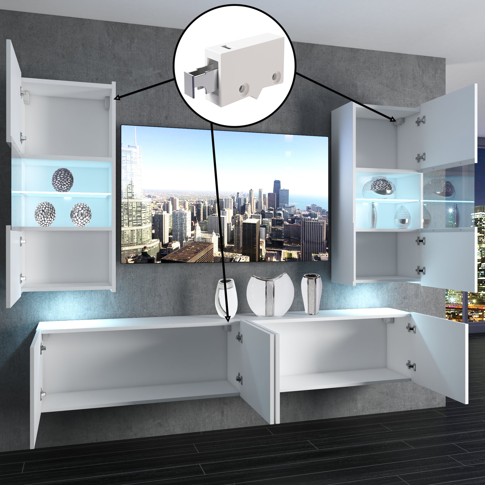 BELINI - Unité Murale TV NEX I Ensemble Muebles de Salon Complet I ...
