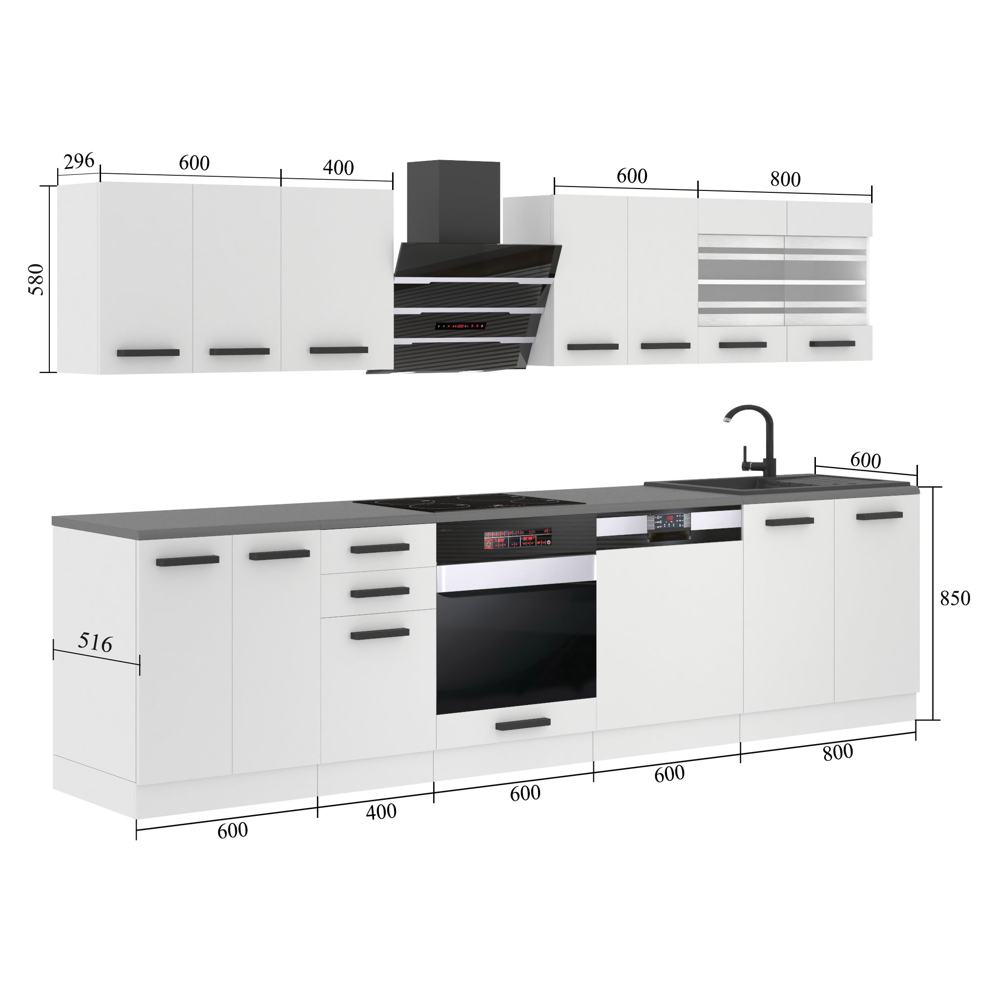 BELINI Cuisine Equipee Complete - 300 cm Lucy Muebles de Cuisine ...