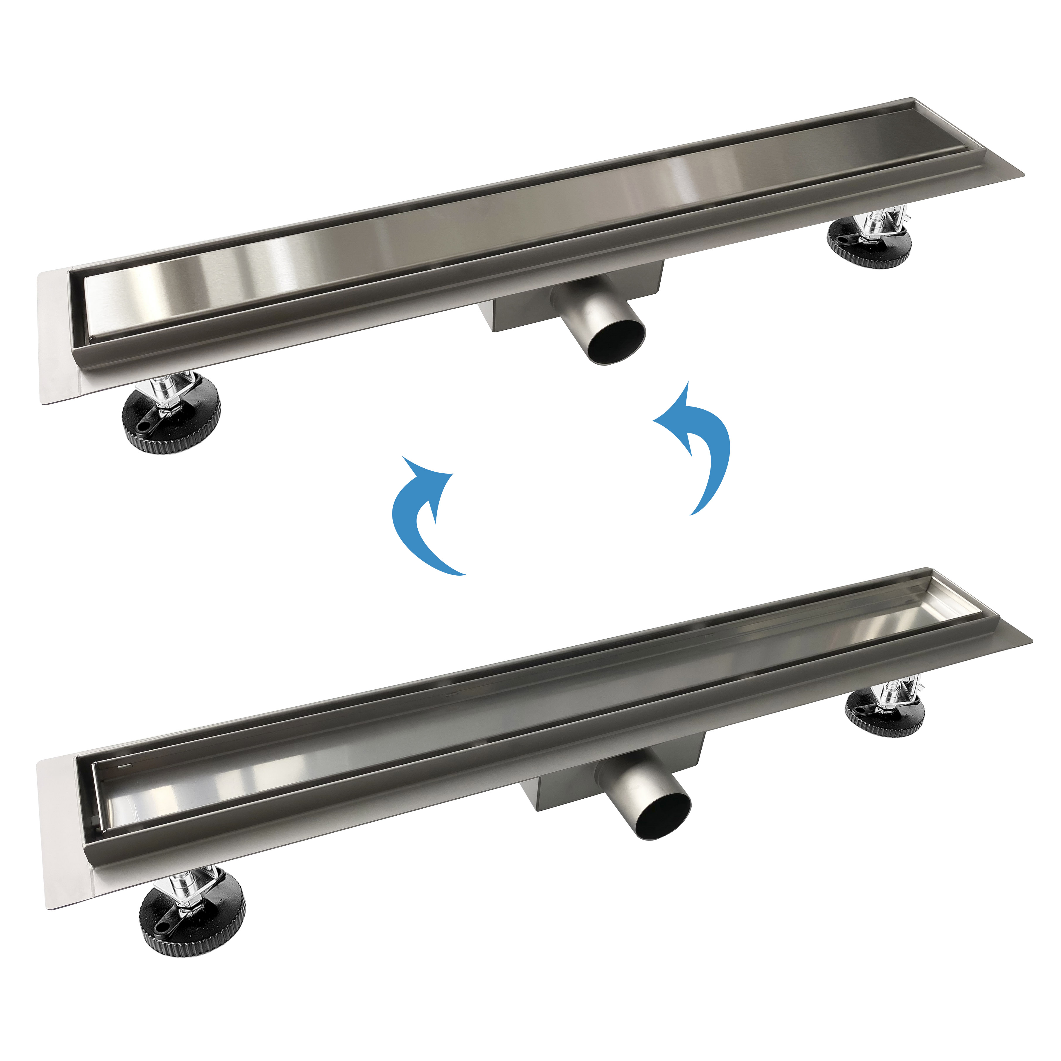 AICA 2 In 1 Linear Shower Drain Stainless Steel Bathroom Channel Drain ...