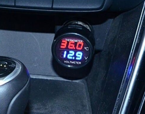 Voltmetro e termometro 2 in 1, misuratore di tensione digitale per ...