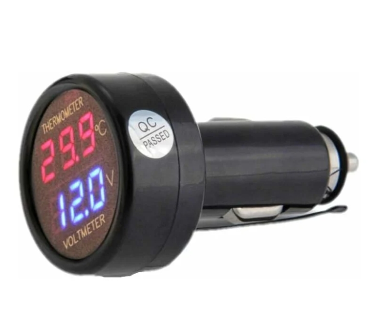 Voltmetro e termometro 2 in 1, misuratore di tensione digitale per ...