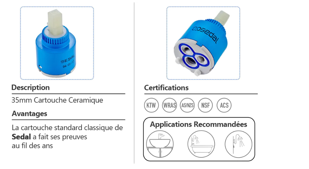 Suitable for ROVOGO 35MM Ceramic Cartridge for Kitchen Mixer Tap ...