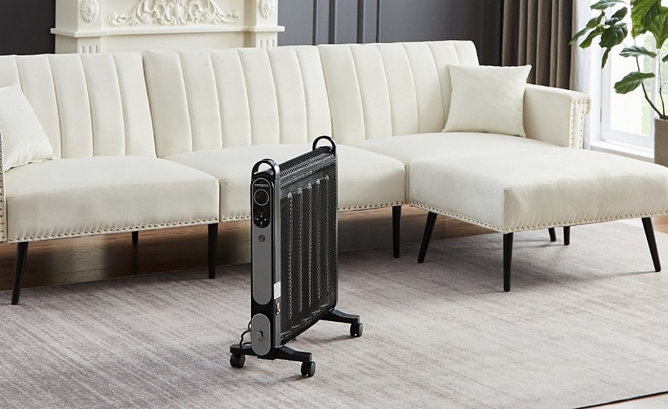 AREBOS Mica Konvektor 2000 Watt Heizger t Heizk rper Heizung Elektro-Heizer Schwarz