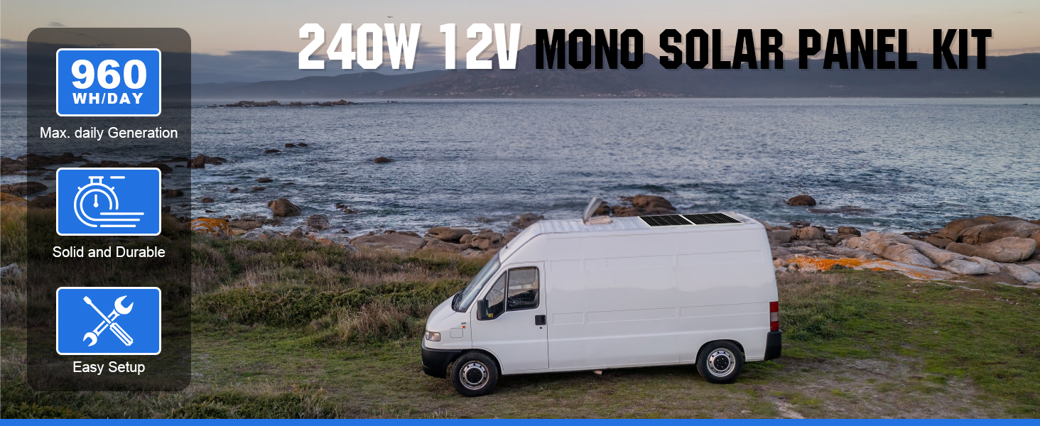 ECO-WORTHY 240W 12V/24V Solar Panel Kit Off Grid Battery Charge For ...