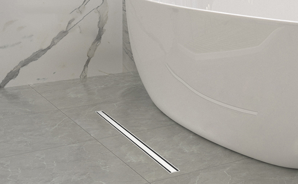 Slim Linear Shower Drain Stainless Steel 360 Rotating Wetroom Channel ...