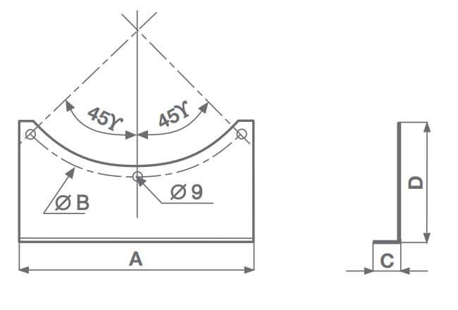 Vortice MPC SU Inline fan mounting bracket