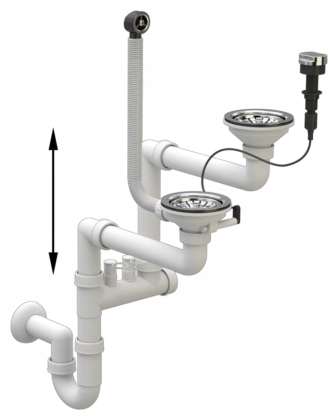 Granitan Siphon automatique à double compartiment - Chrome