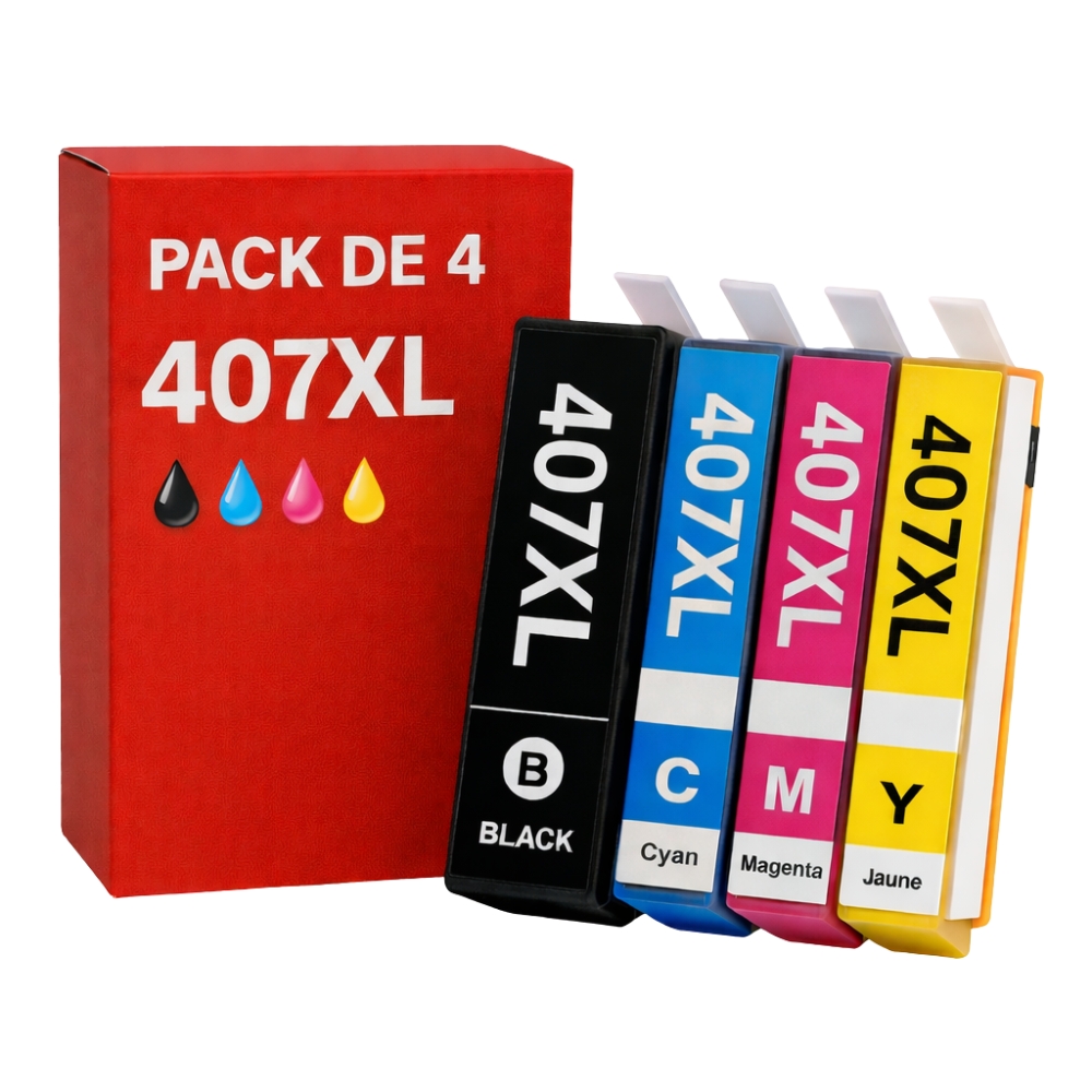 Pack de Cartouches Compatibles EPSON 407 XL pour Imprimantes WorkForce ...