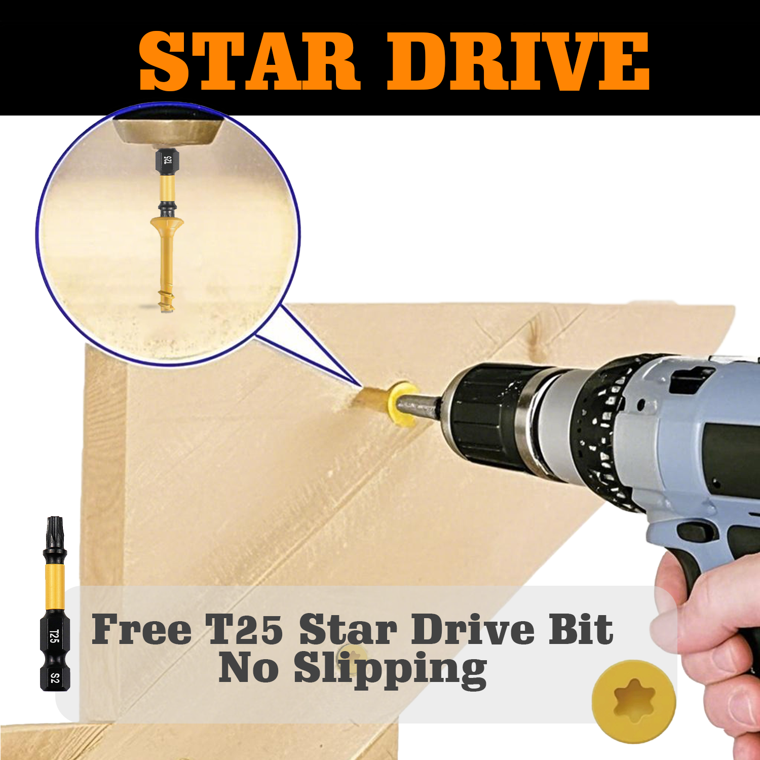 Vis à Bois Jaunes, 300PCS 81-1/2" - Assemblage Menuiserie, Balcon/Jardin, Facile à Installer ...