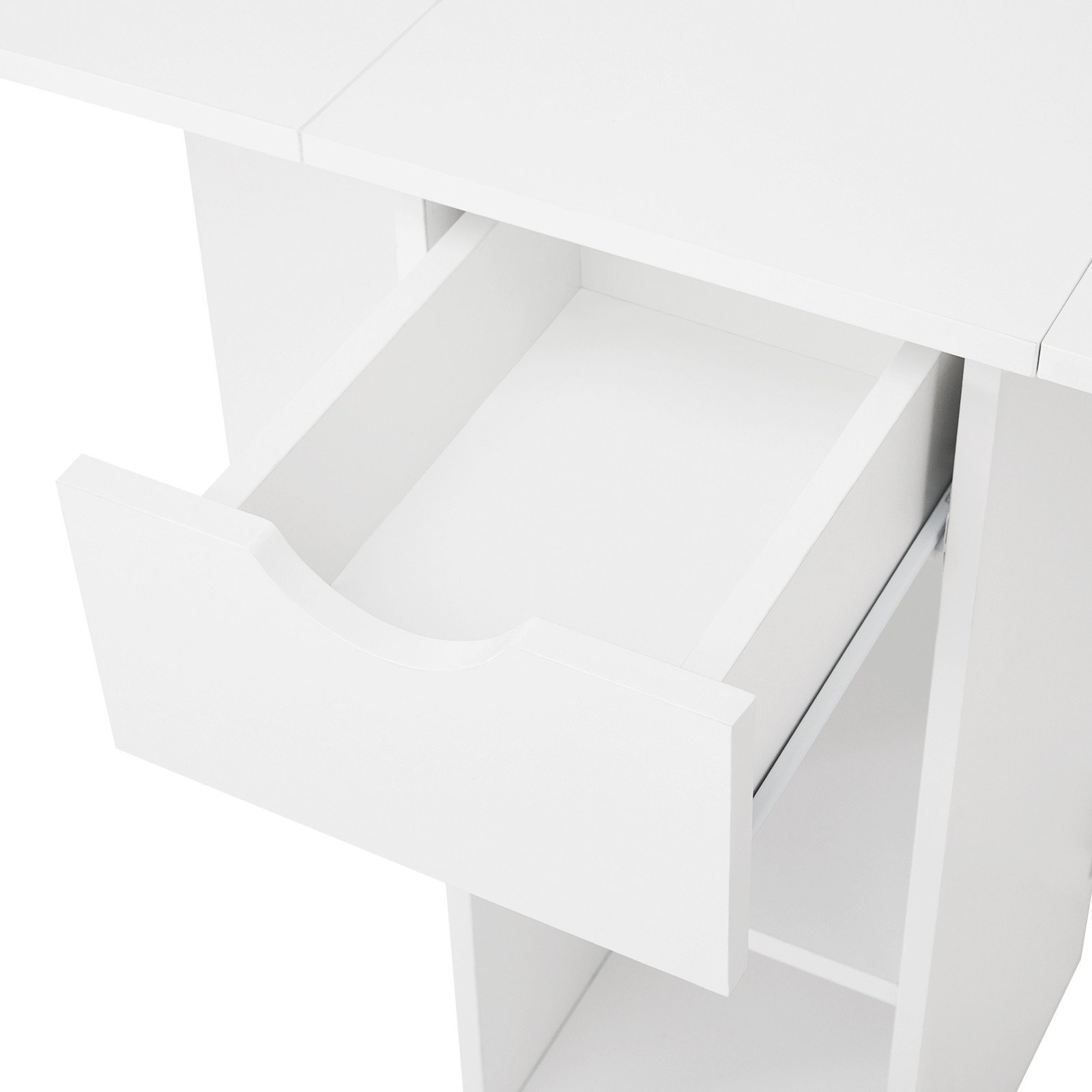 Drop-Leaf Table for 4-6, Folding Dining Table with Storage Drawer and 2 ...