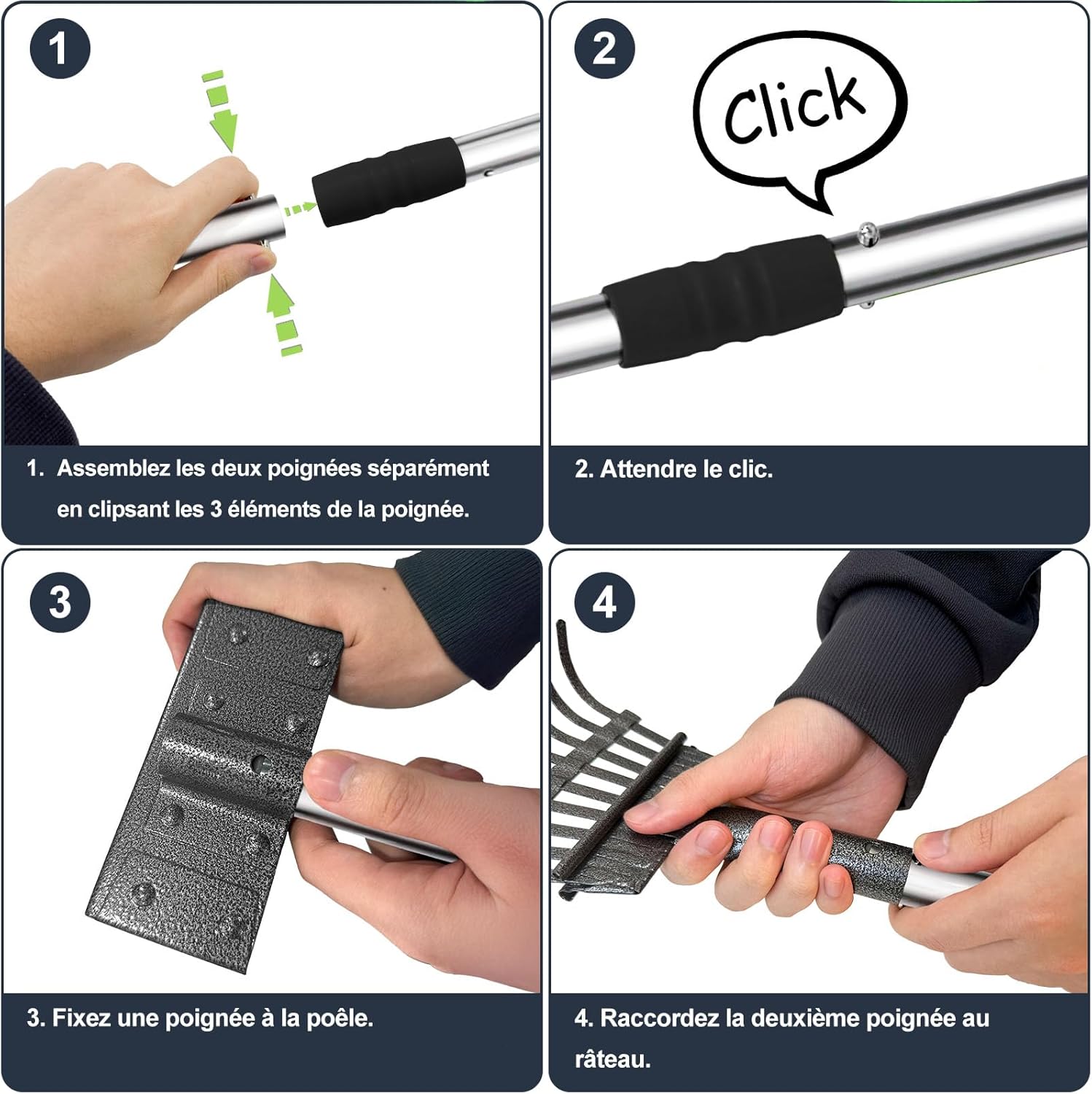 Pooper Scooper Kit with Tray and Rake for Dogs - Long Handle Adjustable ...