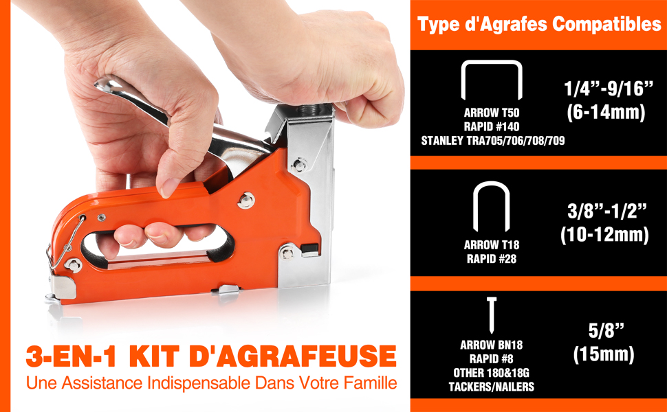 ValueMax Agrafeuse Murale Multifonction 3 en 1 avec 3000 Agrafes ...
