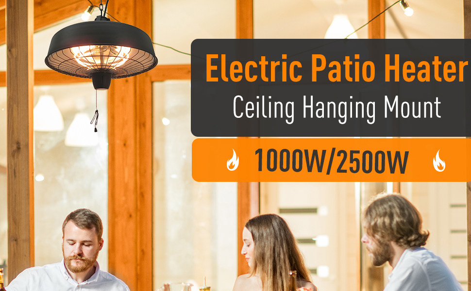 Outsunny Adjustable Infrared Halogen Ceiling Mounted Light Heater 1000 ...