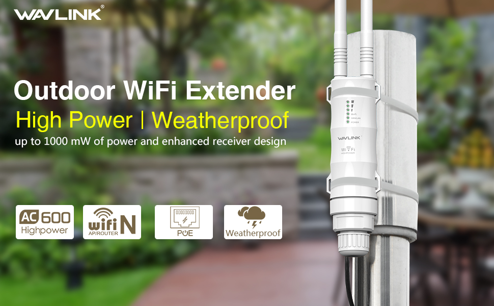 AC600 Wireless Outdoor Wi-Fi Booster, wetterfest, Hochleistungs ...
