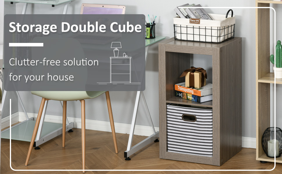 HOMCOM Simple Modern 4-Compartment Low Bookcase w/ Shelves Cube Display ...