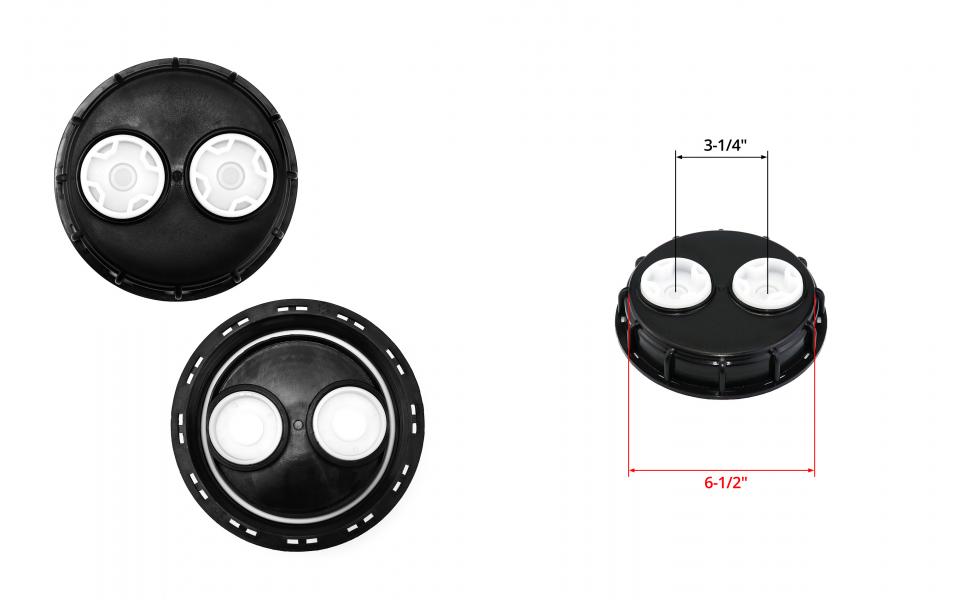 4 Pack 6.5 Inch IBC Tank Caps, High Chemical Resistance, Double Vents ...