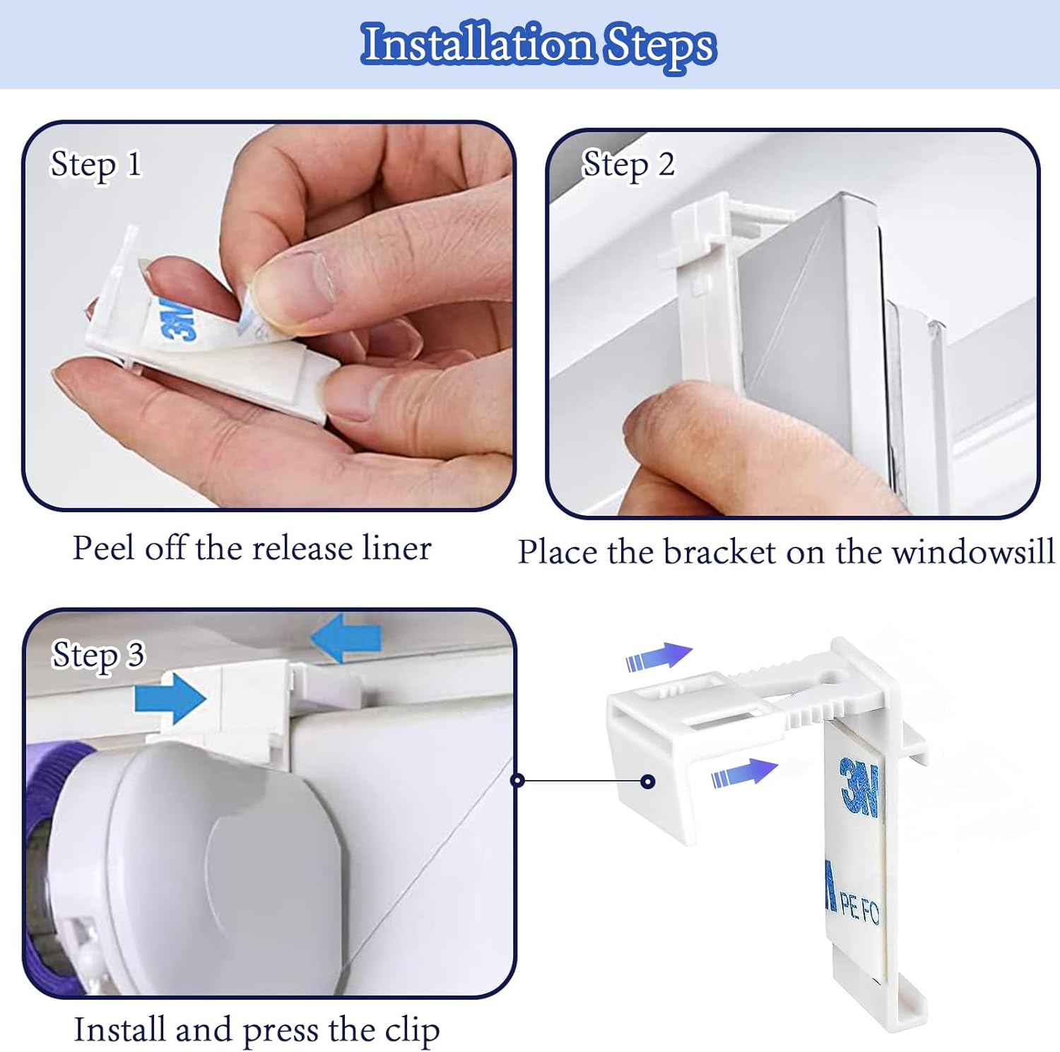 16 Piece Set for Roller Blind Kit, Plastic Accessory, No Drilling ...