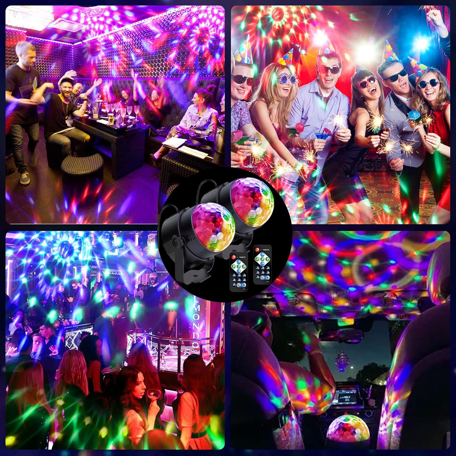 Disco Ball, Light Games for Parties, 2 Pack Rotating Disco Ball, Party ...