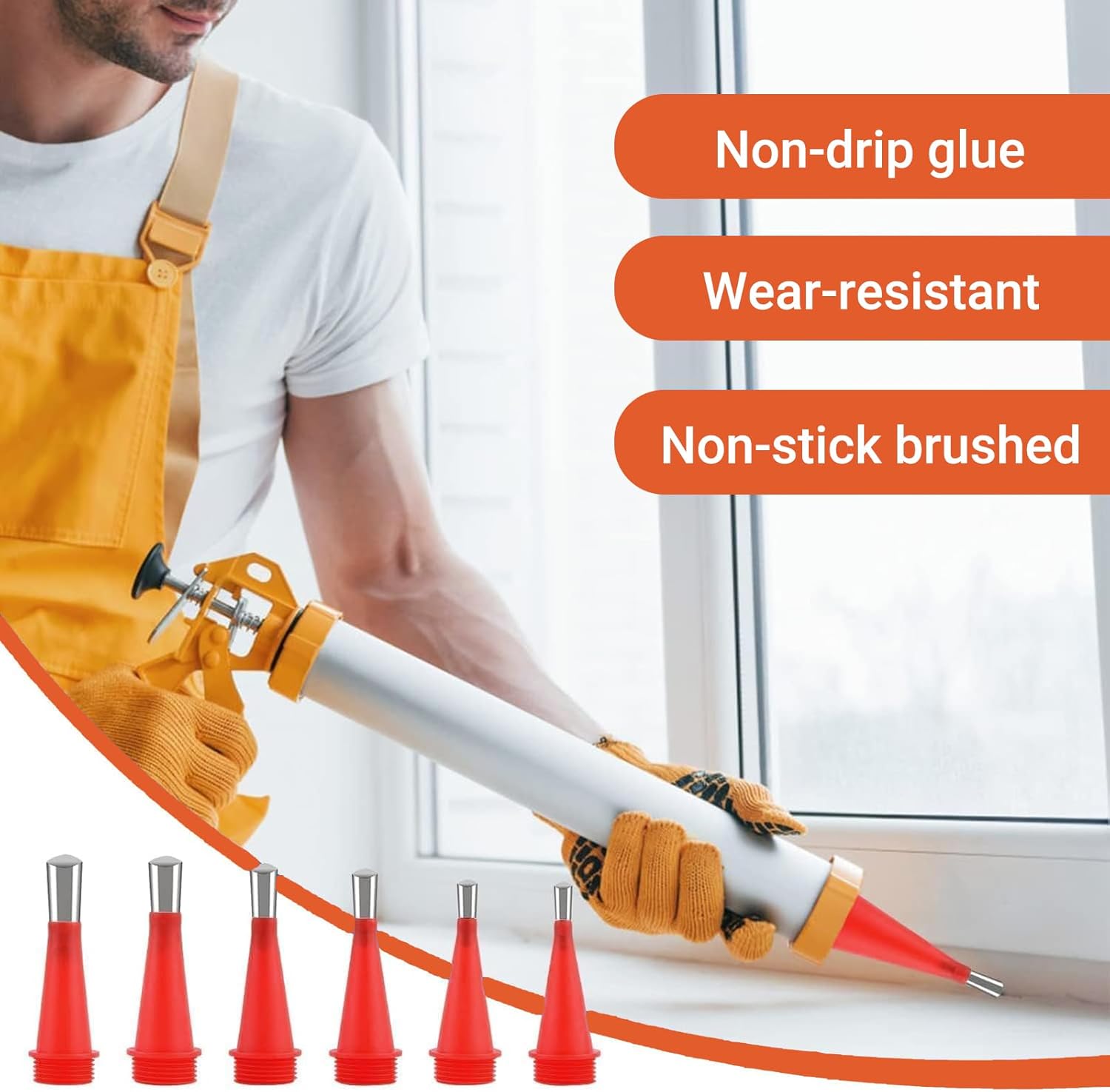 Caulking Reusable Applicator Nozzle,32 Pieces Stainless Steel Monoblock ...