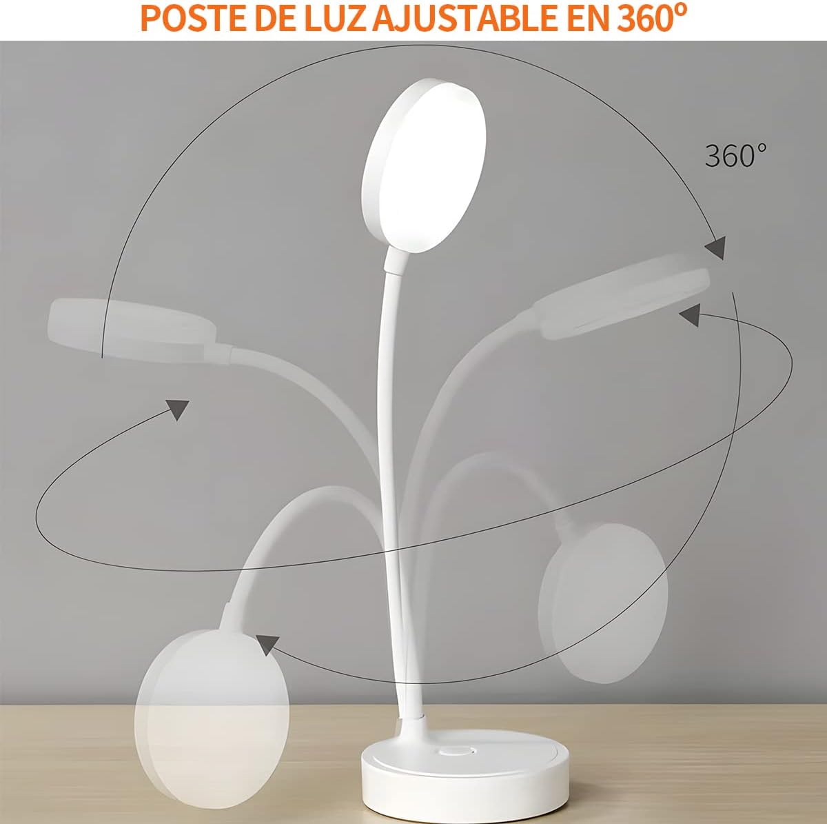 Small USB Rechargeable Desk Lamp, 3 Color Modes, Dimmable Eye ...