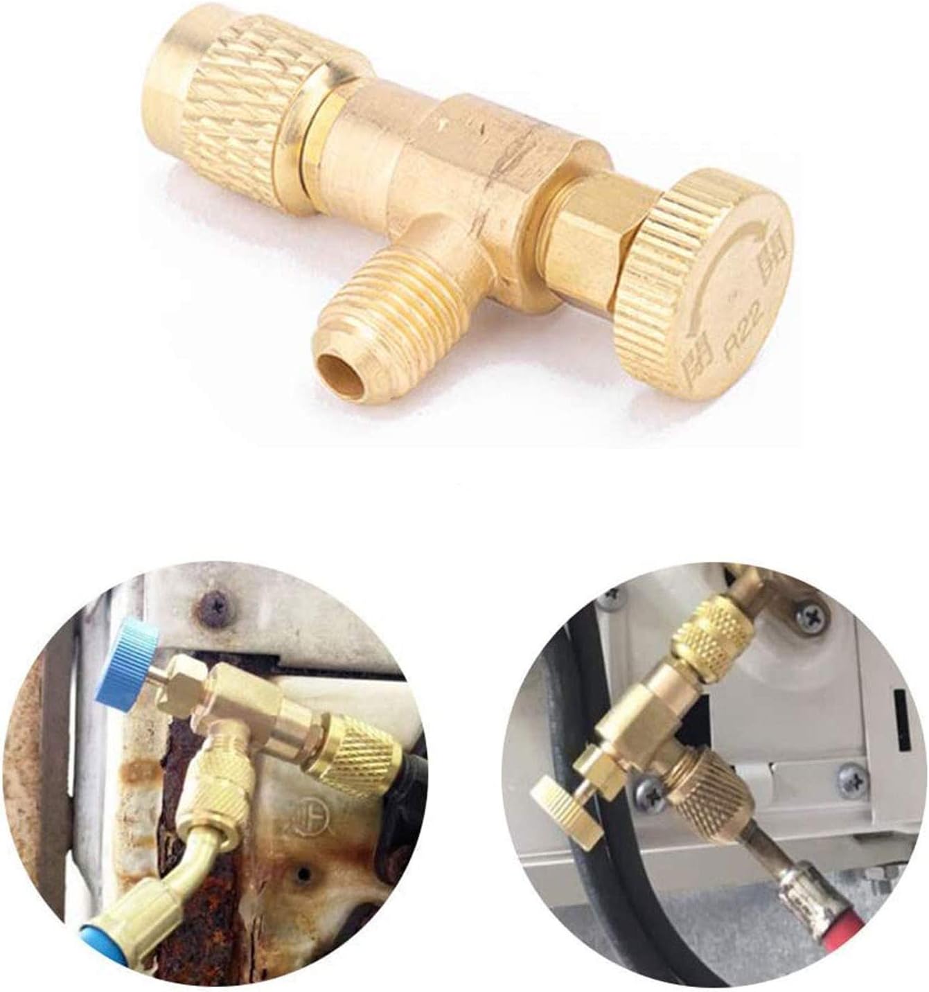 2 Pièces Soupape de Sécurité Liquide Adaptateur, R410A R22, Vanne ...