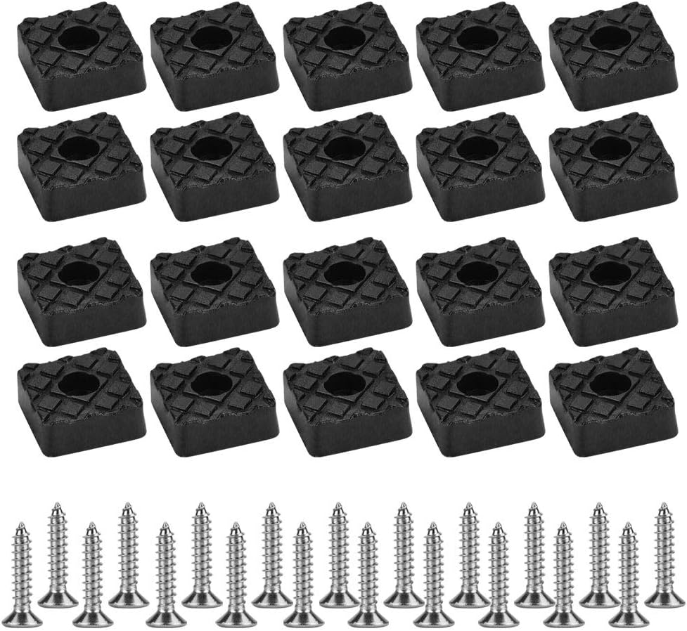 Pack of 20 30mmx30mm Square Rubber Furniture Leg Protector Pads for ...