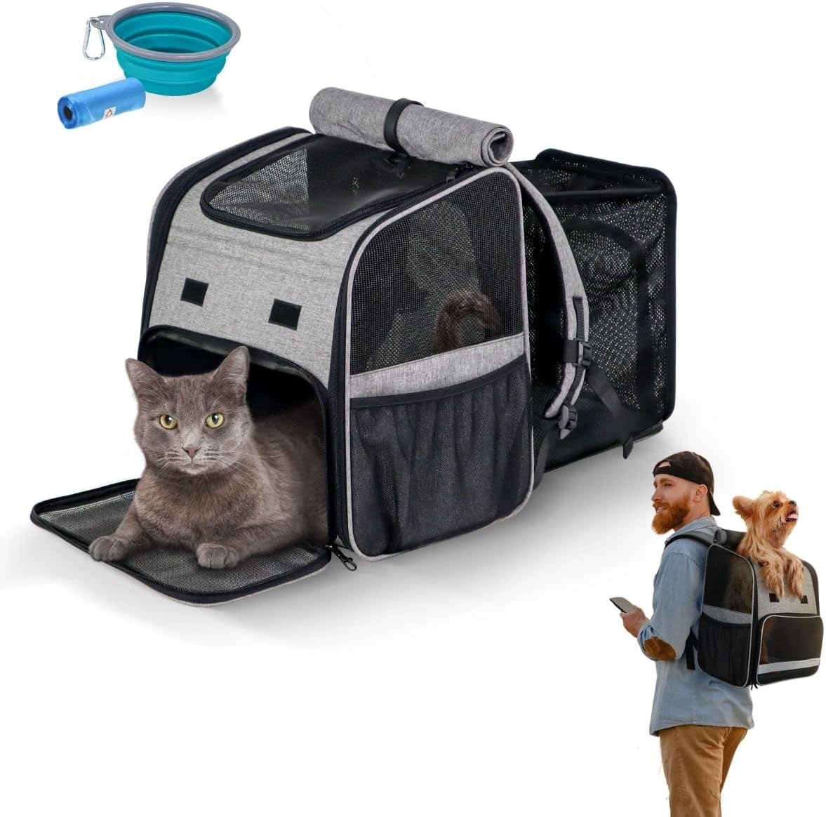 Pet Carrier Backpack for Cats, Expandable Pet Carrier Backpack with ...