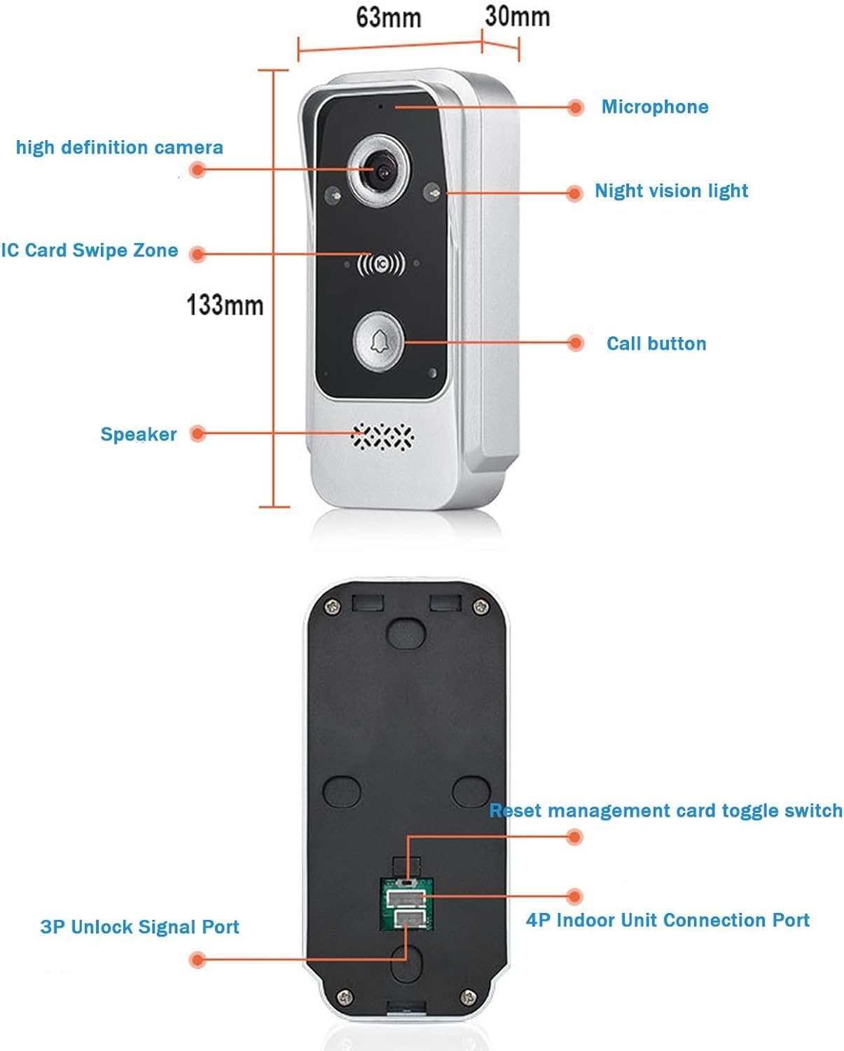Tuya Video Intercom System with 7" Touch Screen, WiFi 1080P Video Entry ...