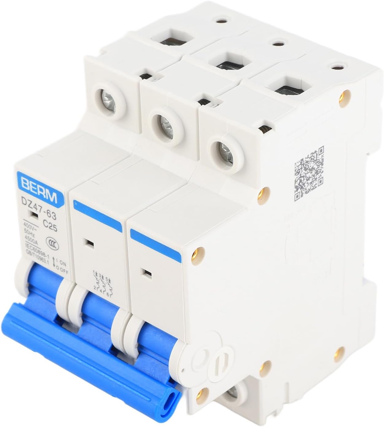 Disjoncteur miniature tripolaire 25 A 400 V, protection différentielle ...