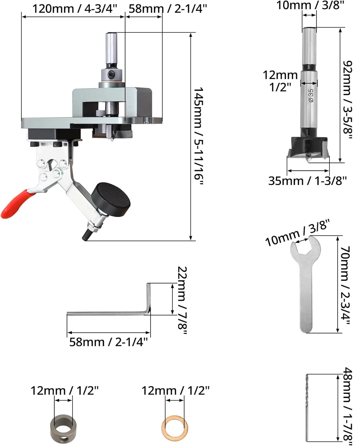 35mm Hinge Jig, Invisible Hinge Drilling Jig, Drill Guide Locator