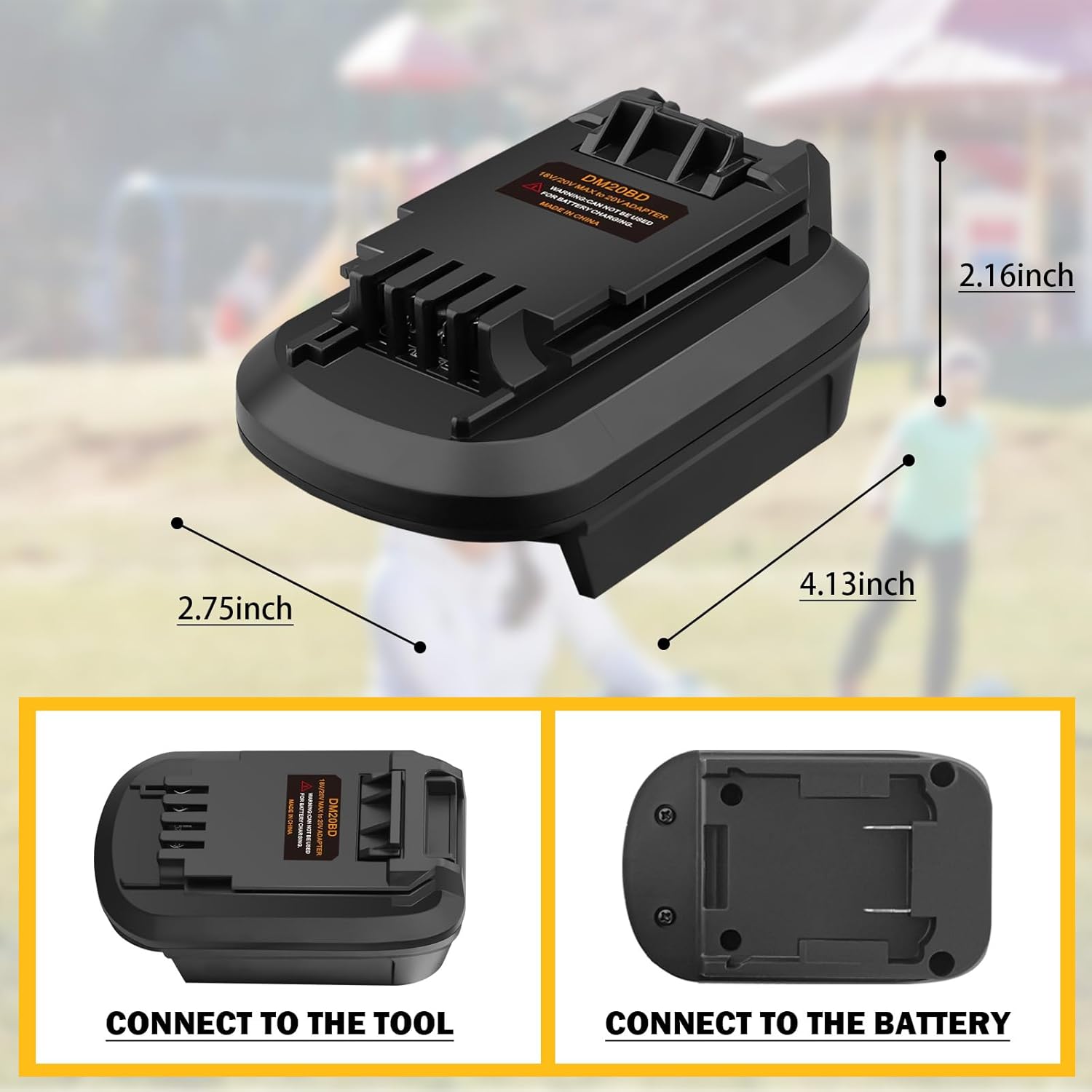 Black and Decker 20V Power Tool Adapter for Dewalt Milwaukee 18V/20V ...