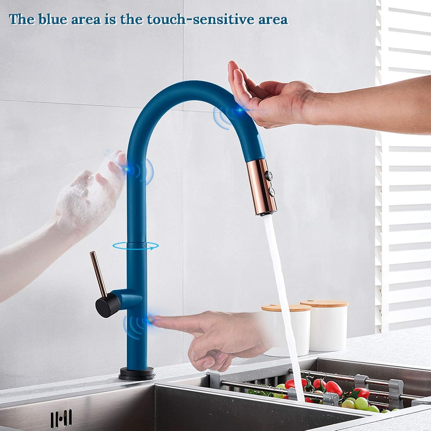 Touch Kitchen Faucets with Pull Out Sprayer, Sensor Faucets for Kitchen ...