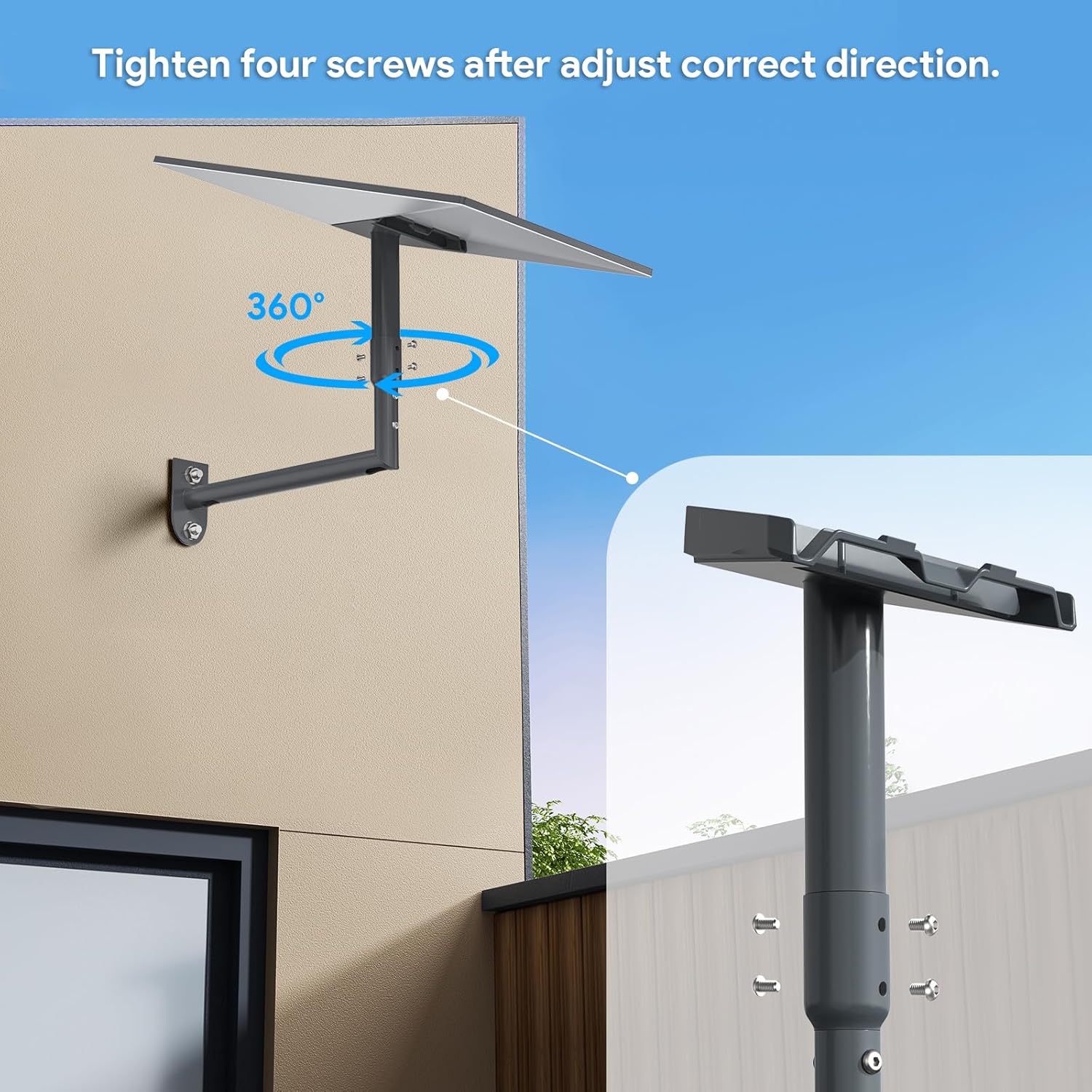 Starlink Gen 3 Mount, 360° Adjustable Starlink V3 Wall Mount, Starlink Gen3 Pole Mount Kit with ...