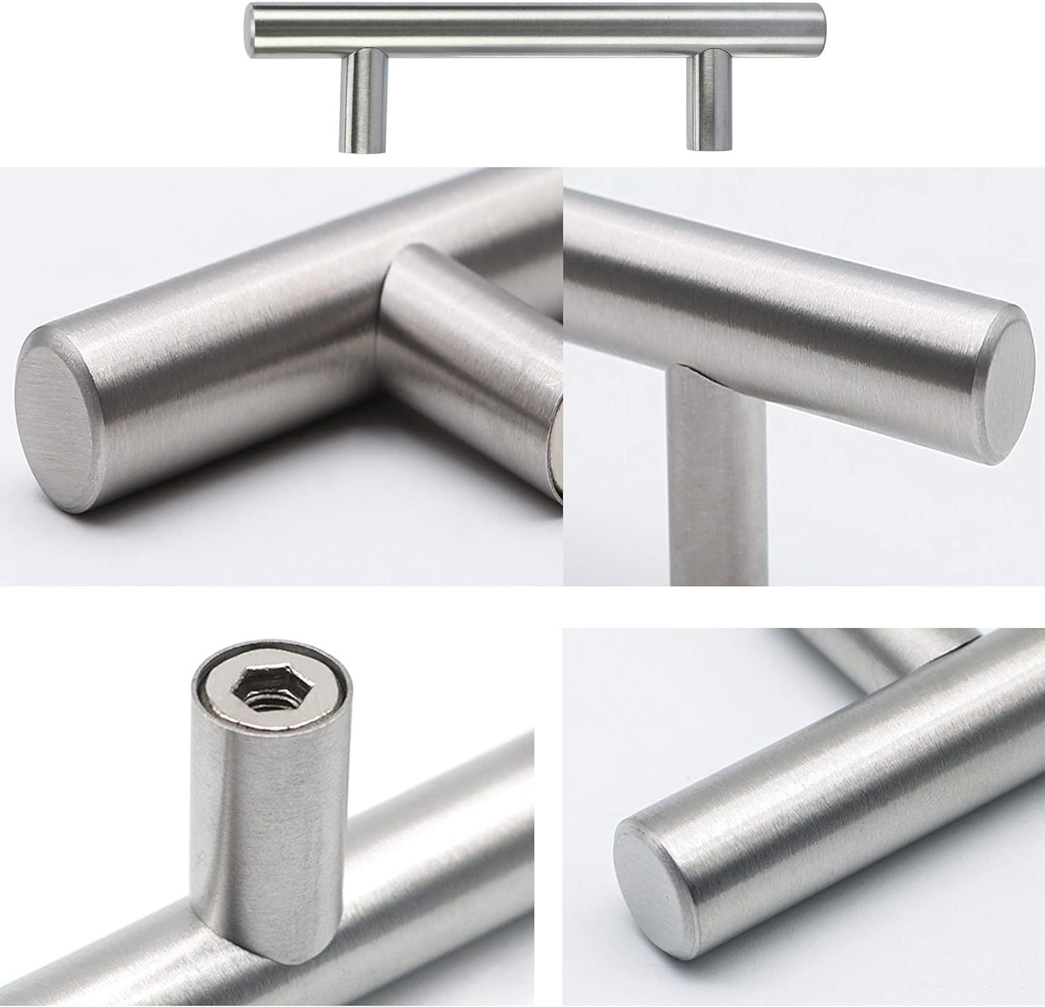 Pack of 10 Kitchen Cabinet Handles, Stainless Steel Kitchen Door ...