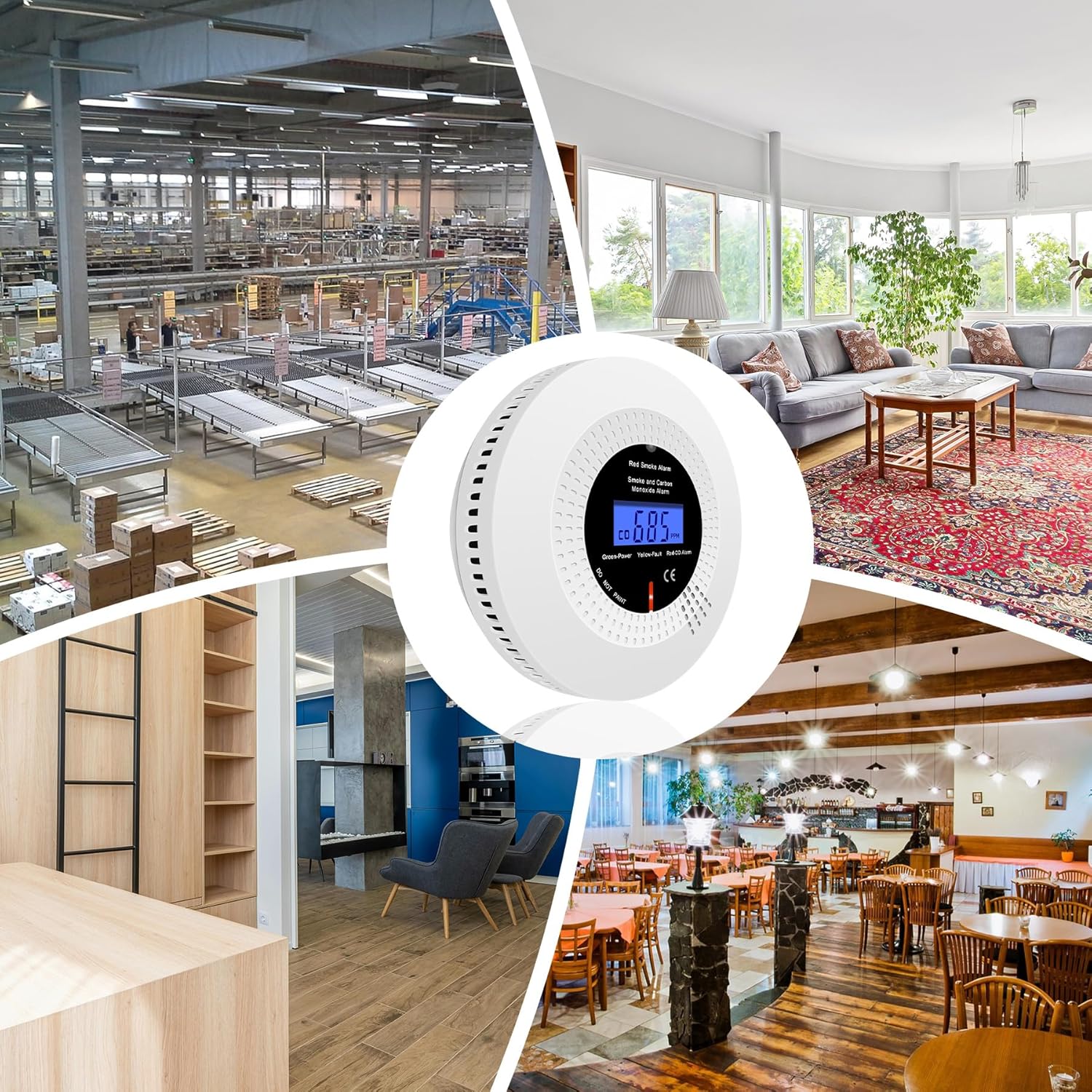 Détecteur de fumée et de monoxyde de carbone, détecteur combiné de fumée et de monoxyde de ...