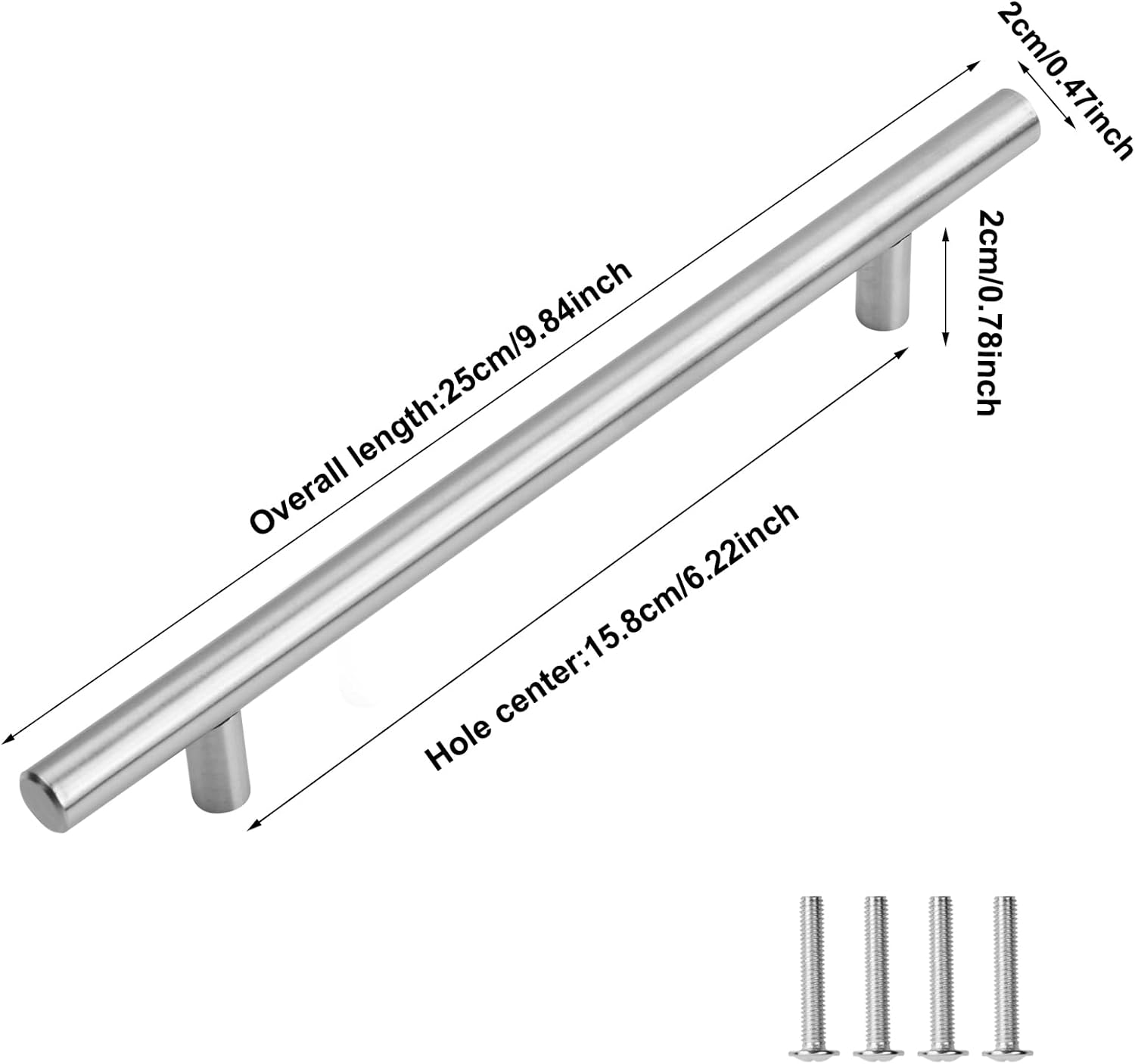 Pack of 10 Kitchen Cabinet Handles, Stainless Steel Kitchen Door ...