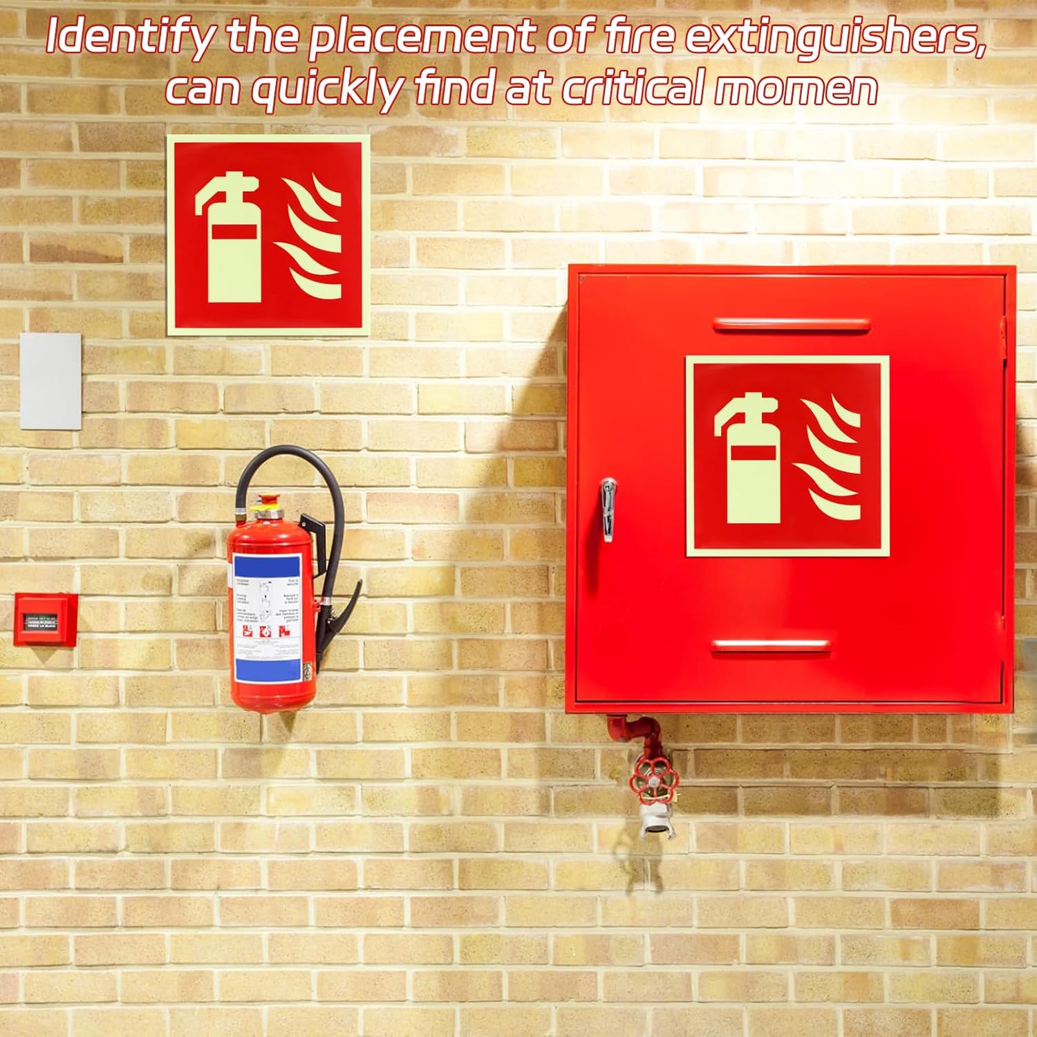 4 x estintori adesivi in PVC per impieghi gravosi 15 x 15 cm extra ...